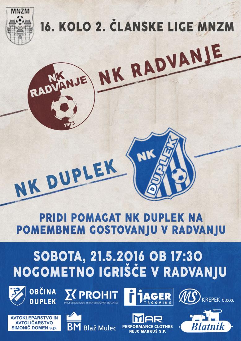 Članska prvenstvena tekma: NK Radvanje - NK Duplek - duplek.si